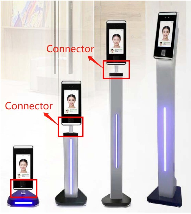 LED Light 120cm SPCC Metal Face Recognition Stand Bracket For Adult